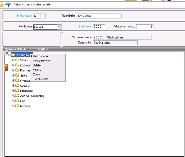 Add menu in Sage ERP X3 – Sage X3 – Tips, Tricks and Components