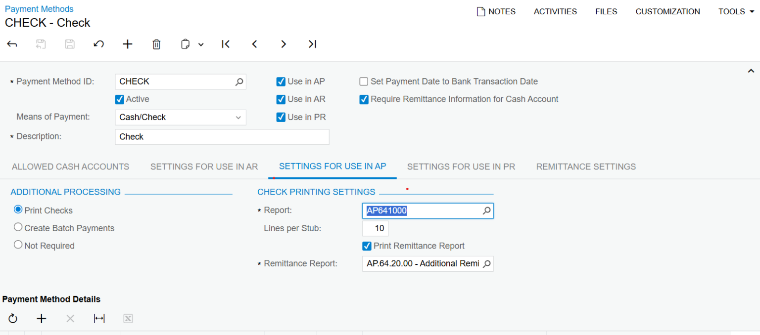 Remittance Printing in Acumatica