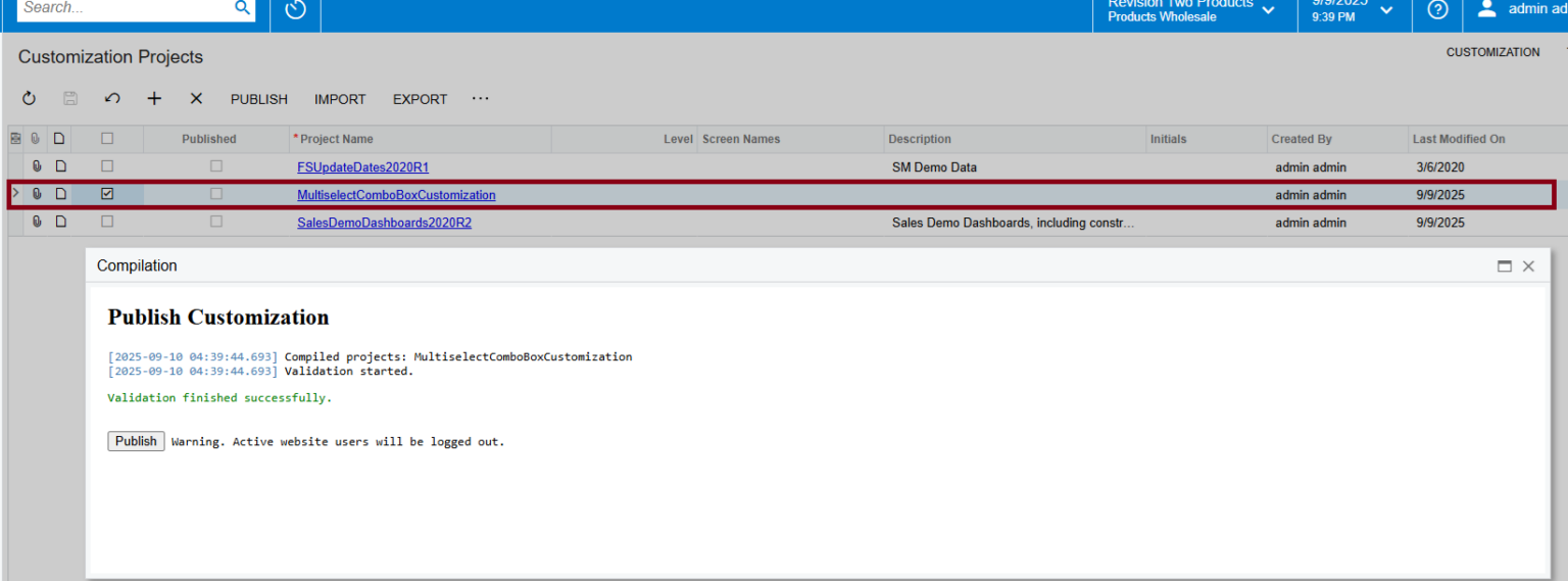 Adding a Multi-Select Combo Box in Acumatica