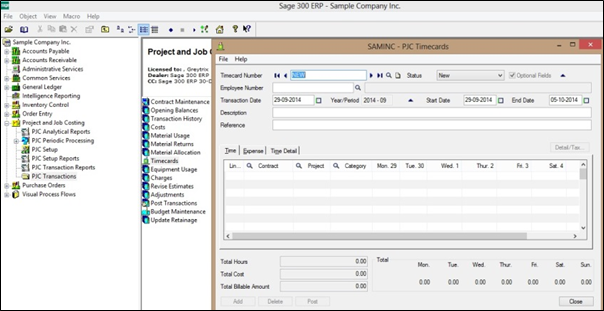 Check out your Employee timesheet and Expenses with Sage 300 PJC – Sage ...