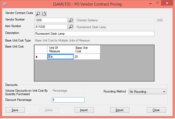 Vendor Contract Cost Screen in Standard Edition for Sage 300 ERP - Sage ...