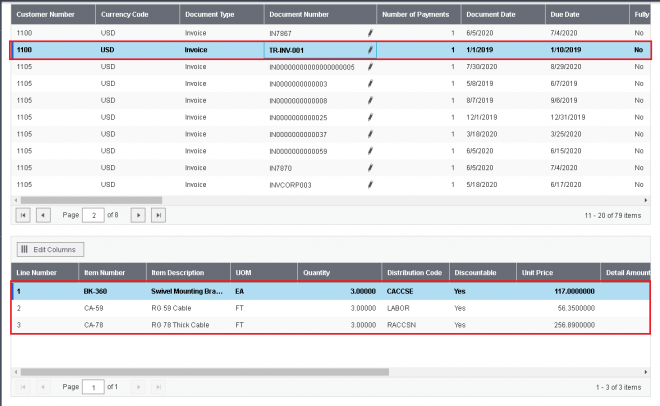 AR Customer - Sage 300 Web Screen Documents Inquiry