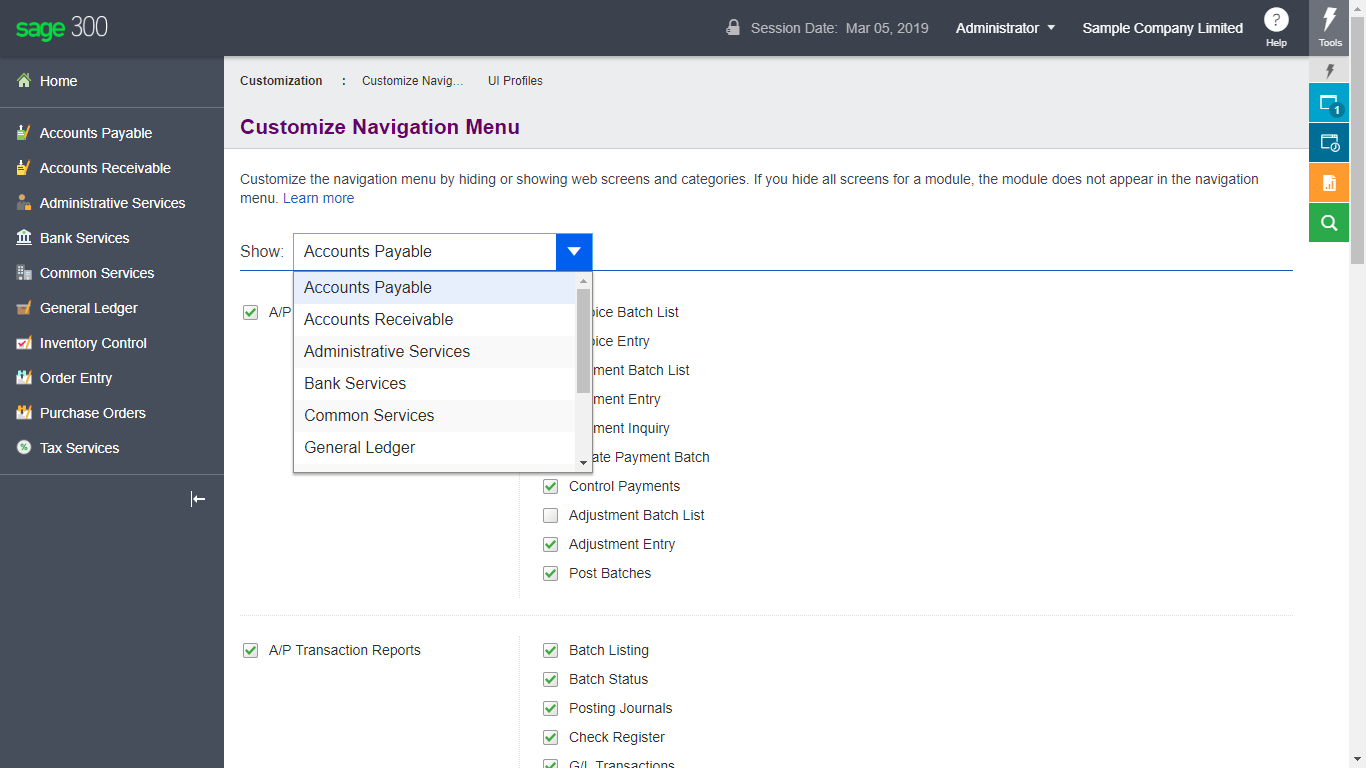 Customizing the Navigation Menu of Sage 300c. - Sage 300 ERP – Tips ...