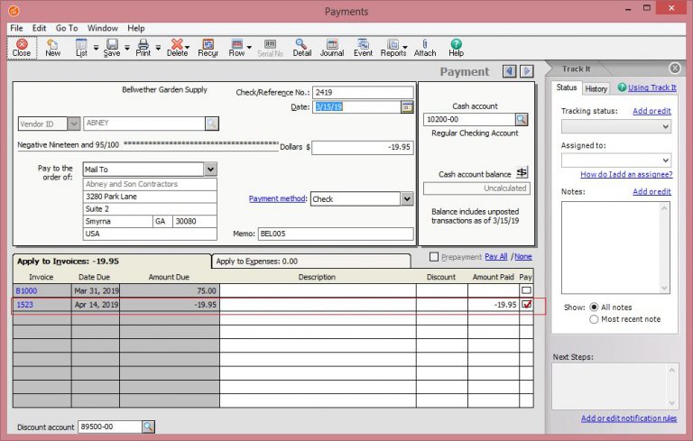 Payment applied against credit note in Sage 50 is migrated as Debit ...