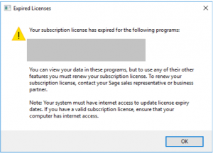 New fixes regarding license expiration in Sage300c V2020.