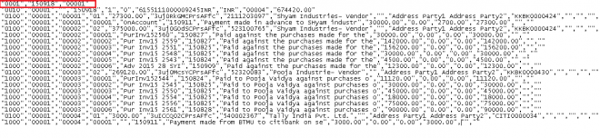 Format for Payment Banking