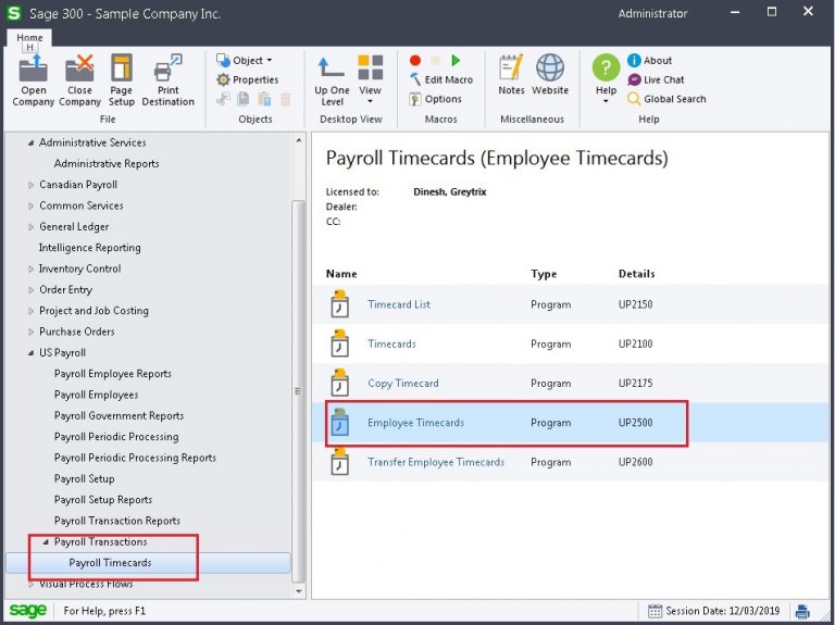 Sage 300 v2020: New Web Screen for Employee Timecards