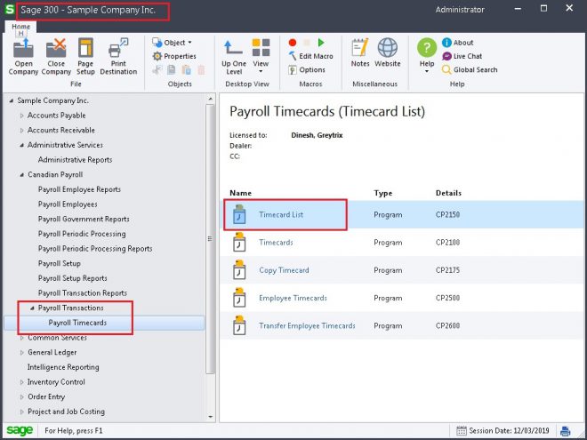 Sage 300 v2020: New Web Screen for Employee Timecards