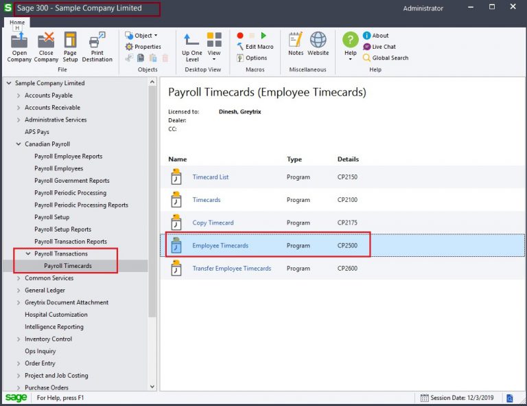 Sage 300 v2020: New Web Screen for Employee Timecards