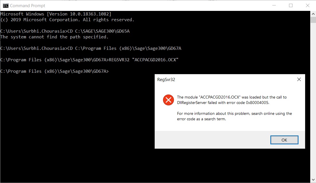 Error while registering an OCX in Sage 300 - Sage 300 ERP – Tips ...