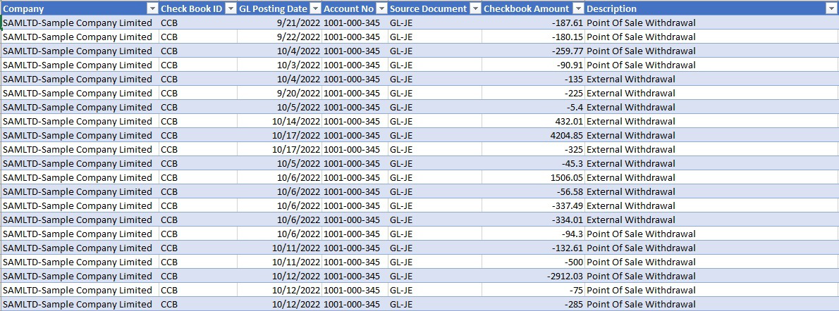 Check Register Report - Sage 300 ERP – Tips, Tricks and Components