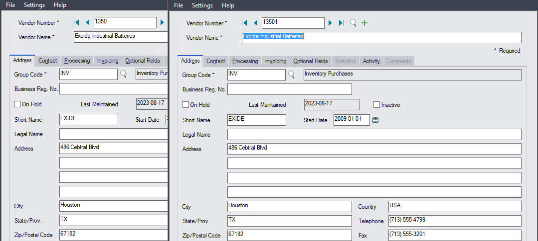 Validation On Generating Duplicate Vendorcustomer Sage 300 Erp Tips Tricks And Components