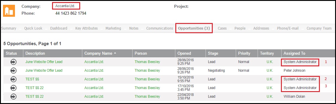 Display Count Of Your Opportunities Against Company Sage CRM Tips 