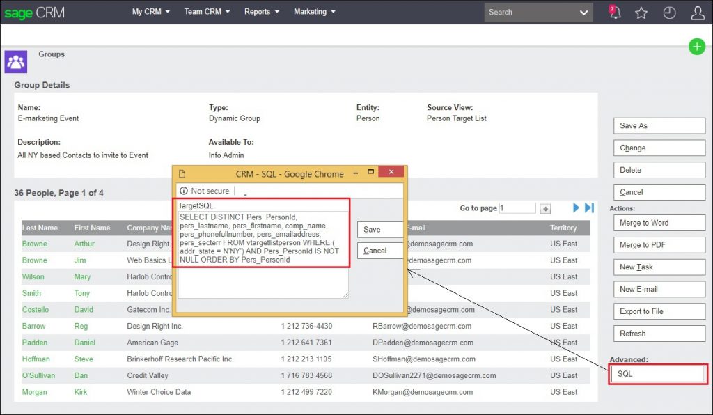 How To Get SQL Query Of Groups Created In Sage CRM Sage CRM Tips 