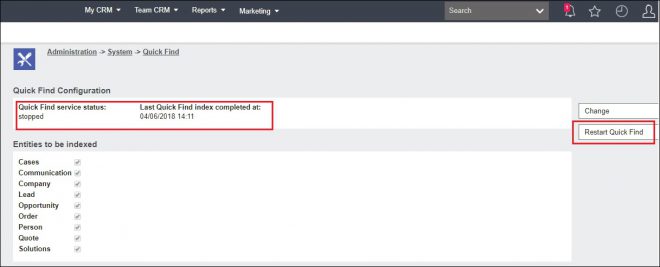 Crm Quick Find Functionality Stopped Working In Sage Crm Sage Crm Tips Tricks And Components