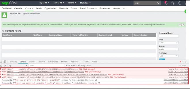 Crm Quick Find Functionality Stopped Working In Sage Crm Sage Crm Tips Tricks And Components