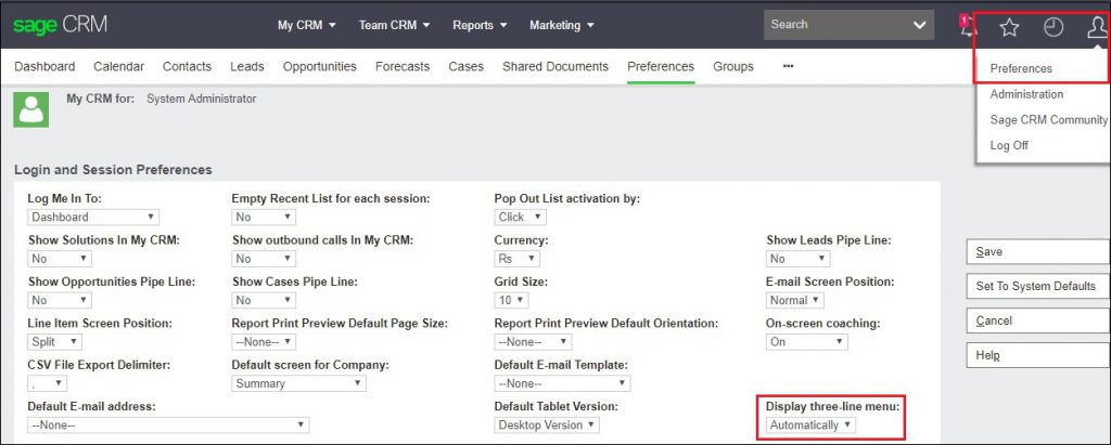 Display 3 Line Menu Feature in SAGE CRM 2018 R2 - Sage CRM – Tips ...