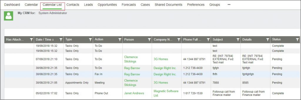 Easy To Use Calendar With Sage Crm 2018 R3 Sage Crm Tips Tricks And Components
