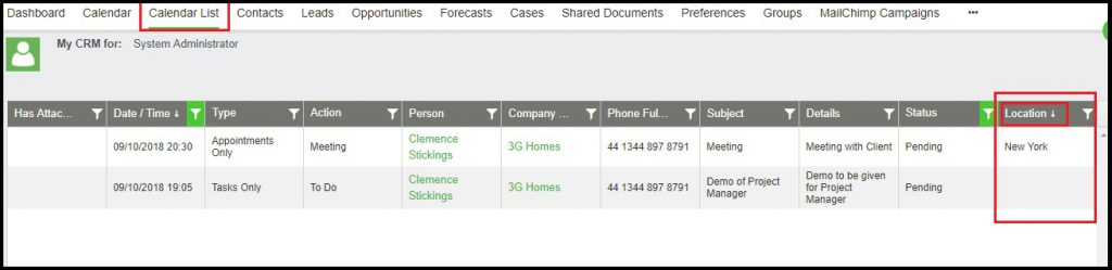 Adding And Sorting Of Additional Fields To Calendar List In Sage Crm 2018 R3 Sage Crm Tips