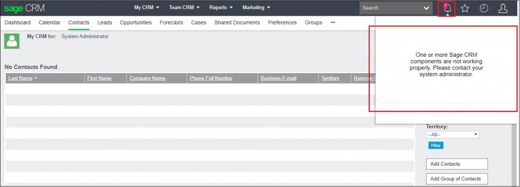 Notifications not working in Sage CRM 2017 R1 onwards - Sage CRM – Tips ...
