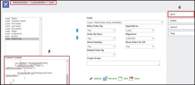 Highlight Date Column In Sage Crm Grid Sage Crm Tips Tricks And Components