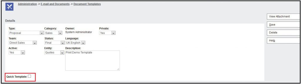 Modify Print Quote button functionality in Sage CRM - Sage CRM – Tips, Tricks and Components