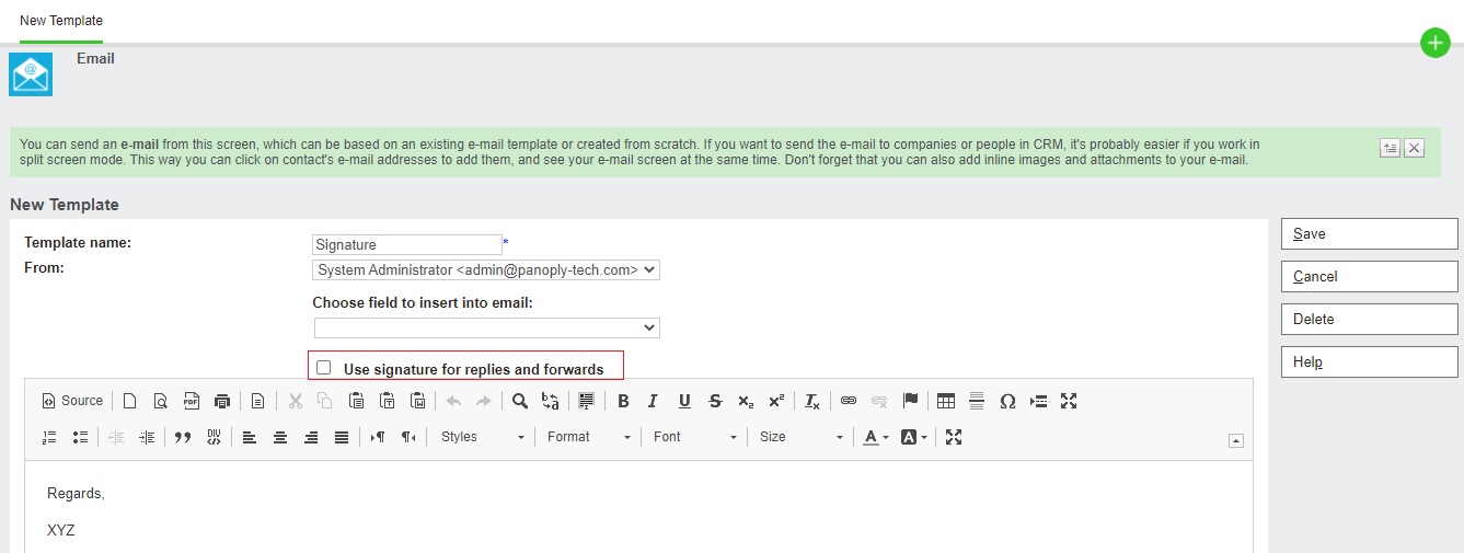 Sage CRM 2022 R1: Insert email signature into replies and forwards - Sage CRM – Tips, Tricks and ...