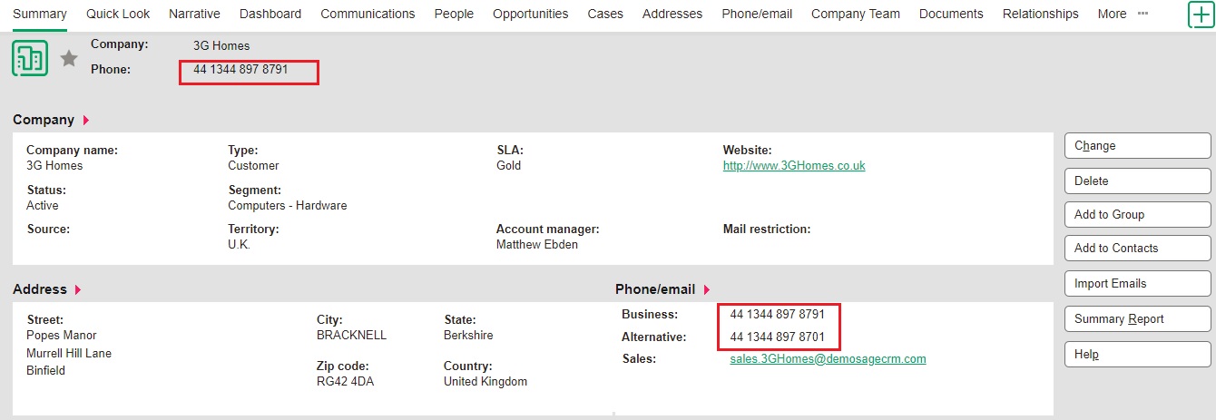 Disable Click To Dial Links On Phone Number In Sage Crm Sage Crm Tips Tricks And Components
