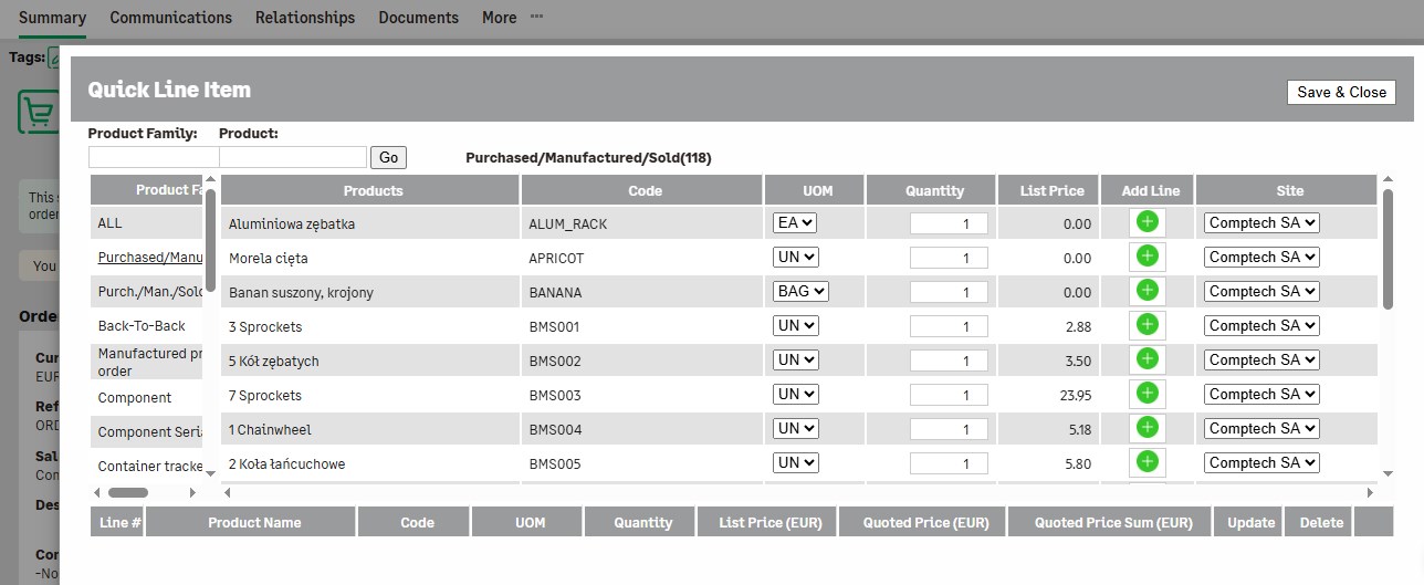 Quick Line Entry (QLE) on Order and Quote Screen for Sage X3 and Sage ...