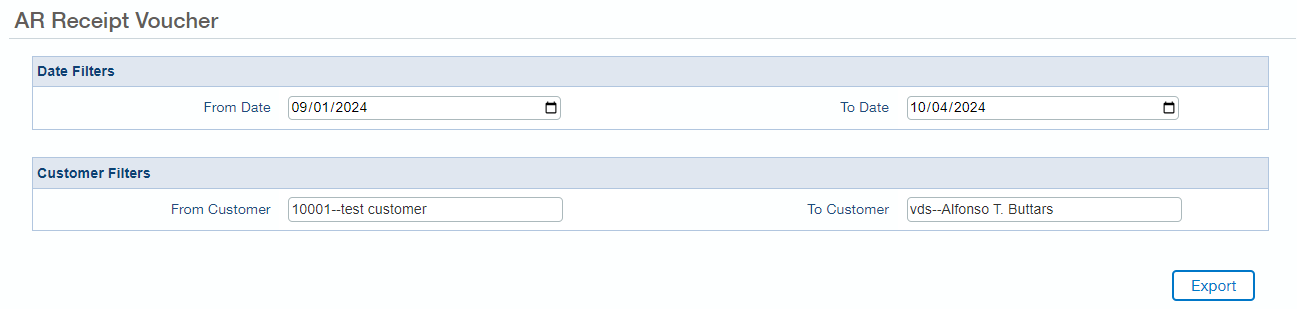 Voucher for AR Receipt in Sage Intacct