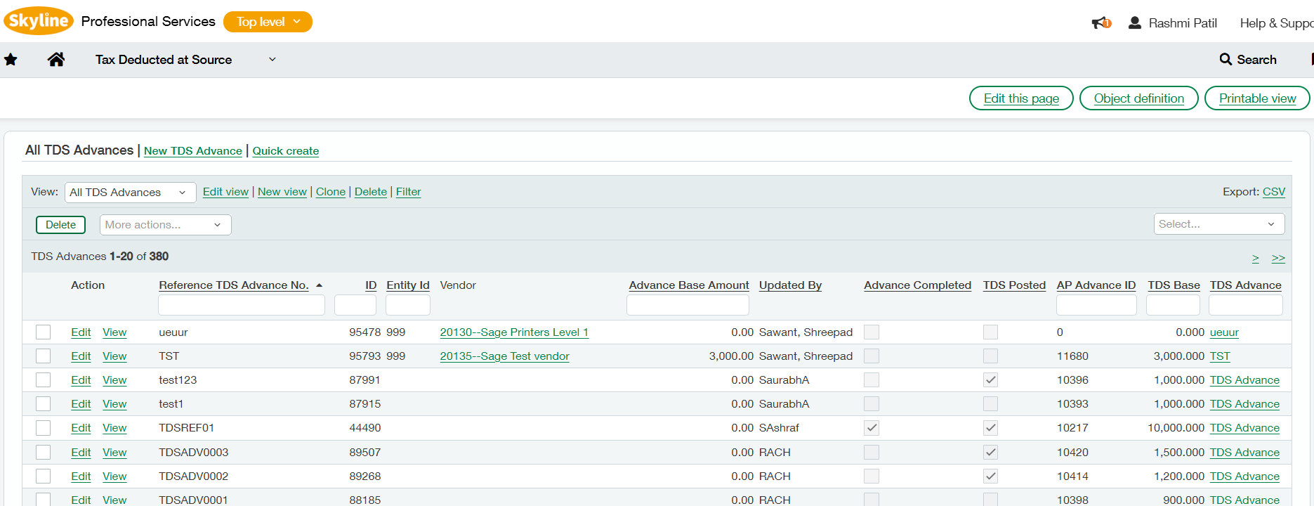 Exploring TDS Deduction on AP Advances - Sage Intacct – Tips, Tricks and Components