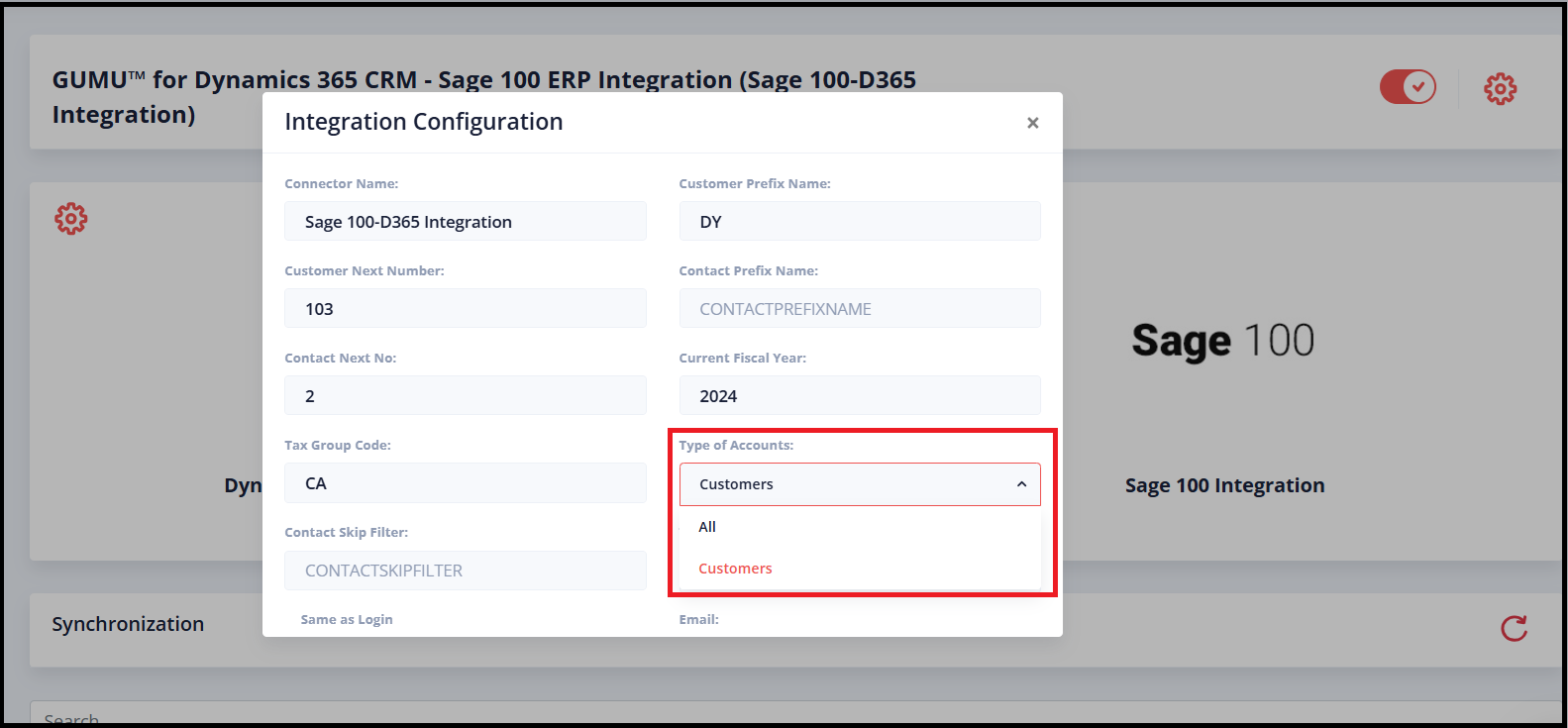 Improving GUMU™ Integration: Setting Up Sync for Particular Account Types