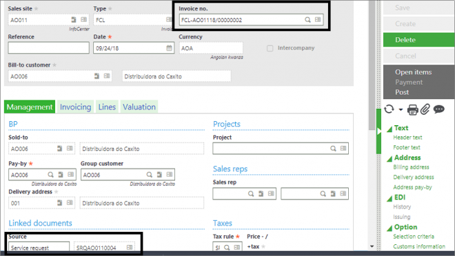 How to create direct Sales invoice from Service Request screen - Sage ...