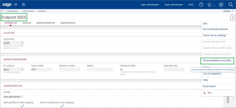 How to enable application menus in folder after installation - Sage X3 ...