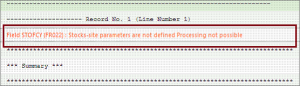 How to solve "Stocks-Site parameters are not defined" error while importing file using 'INV ...