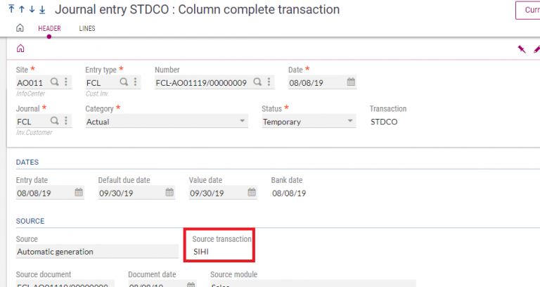 How to enable the Source transaction in Journal entry - Sage X3 – Tips ...
