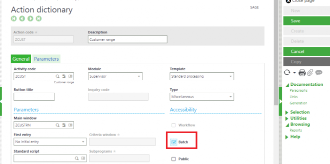 How to make the Function accessible in batch task - Sage X3 – Tips, Tricks and Components