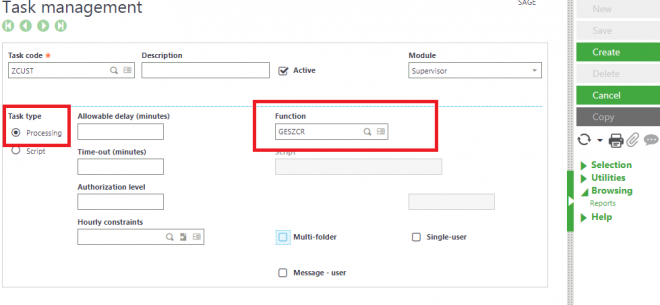 How to make the Function accessible in batch task - Sage X3 – Tips, Tricks and Components