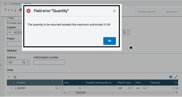 How To Resolve The Quantity To Be Returned Exceeds The Maximum Authorized Error Message While
