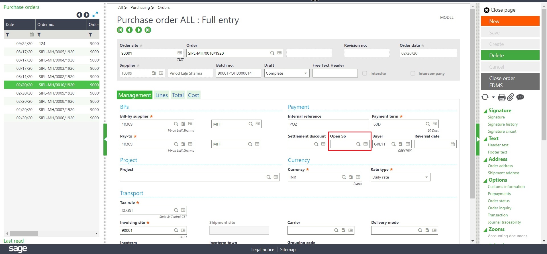Restrict Purchase Order based on Open SO amount - Sage X3 – Tips ...