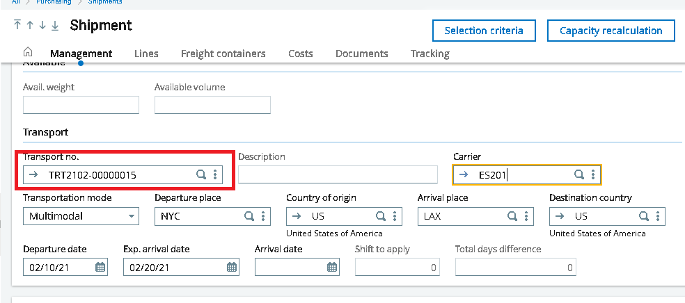How to manage Transportation details and shipment pre-receipt in ...