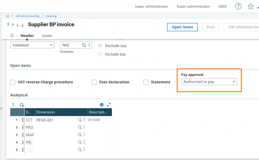 How to Setup a Default Payment Approval Status in Sage X3 - Sage X3 – Tips, Tricks and Components