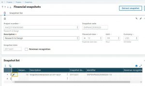 Financial snapshots in Project management - Sage X3 – Tips, Tricks and ...