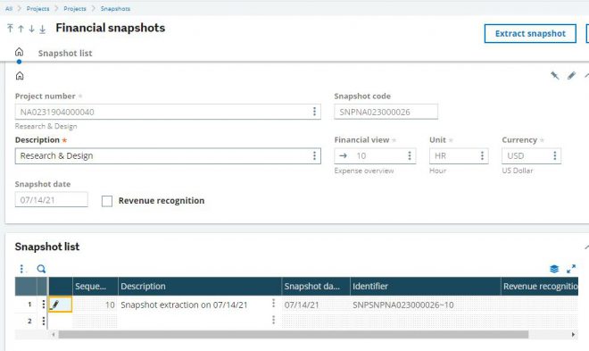 Financial snapshots in Project management - Sage X3 – Tips, Tricks and ...