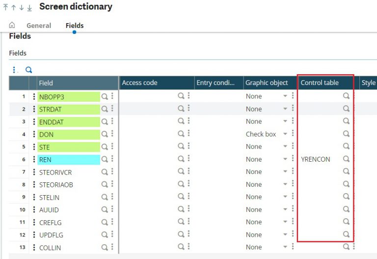 Control table feature in Sage X3 - Sage X3 – Tips, Tricks and Components