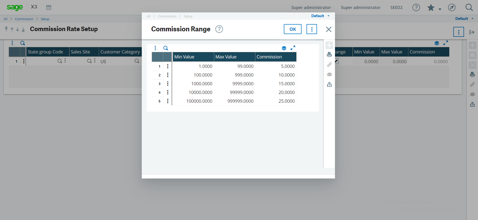 How to set up commission rate in Sales Commission Module. - Sage X3 ...