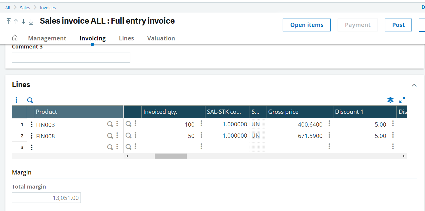 Setting of a Sales Discount at the Line Level of a Sales Invoice - Sage ...