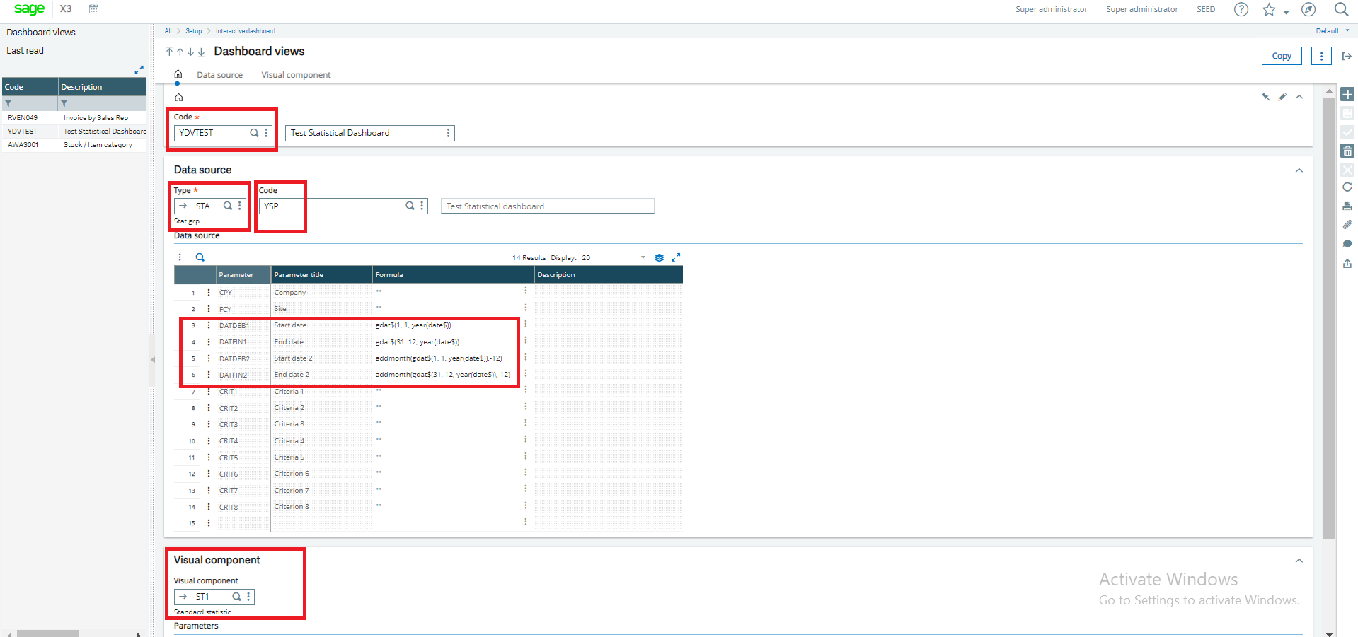 How to create dashboard using statistical parameters in Sage X3 V12 - Sage X3 – Tips, Tricks and ...