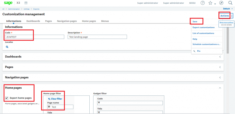 How to export and import landing pages in Sage X3 V12 - Sage X3 – Tips ...