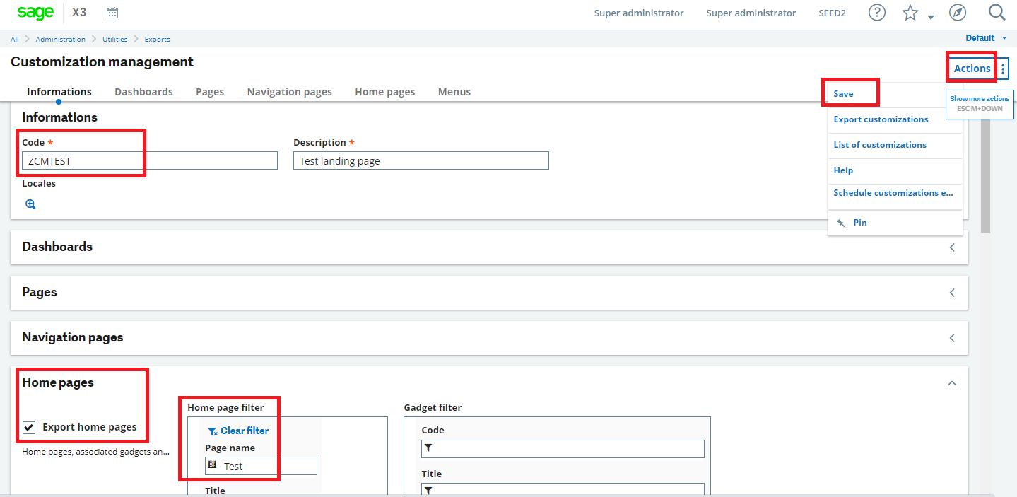 How to export and import landing pages in Sage X3 V12 - Sage X3 – Tips ...